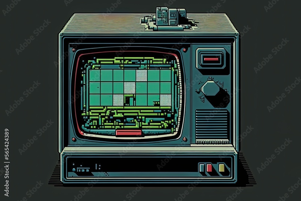 Pixel art Old television, TV, object in retro style for 8 bit game ...