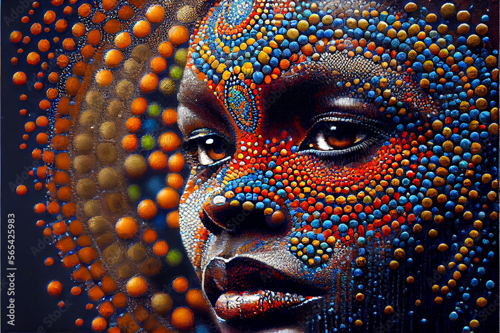 Pointillism Aboriginal Art - Generative AI Stock Illustration | Adobe Stock