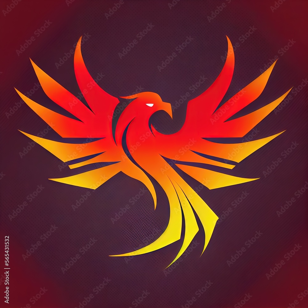 Phoenix Bird Polychromatic Logo Design - fiery bird that burns to ashes ...