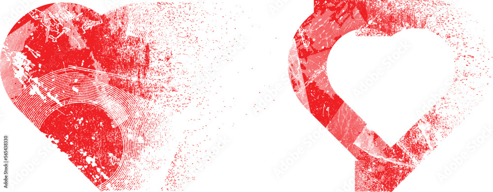 Glitch distorted heart shape . Minimal art design . Noise destroyed ...