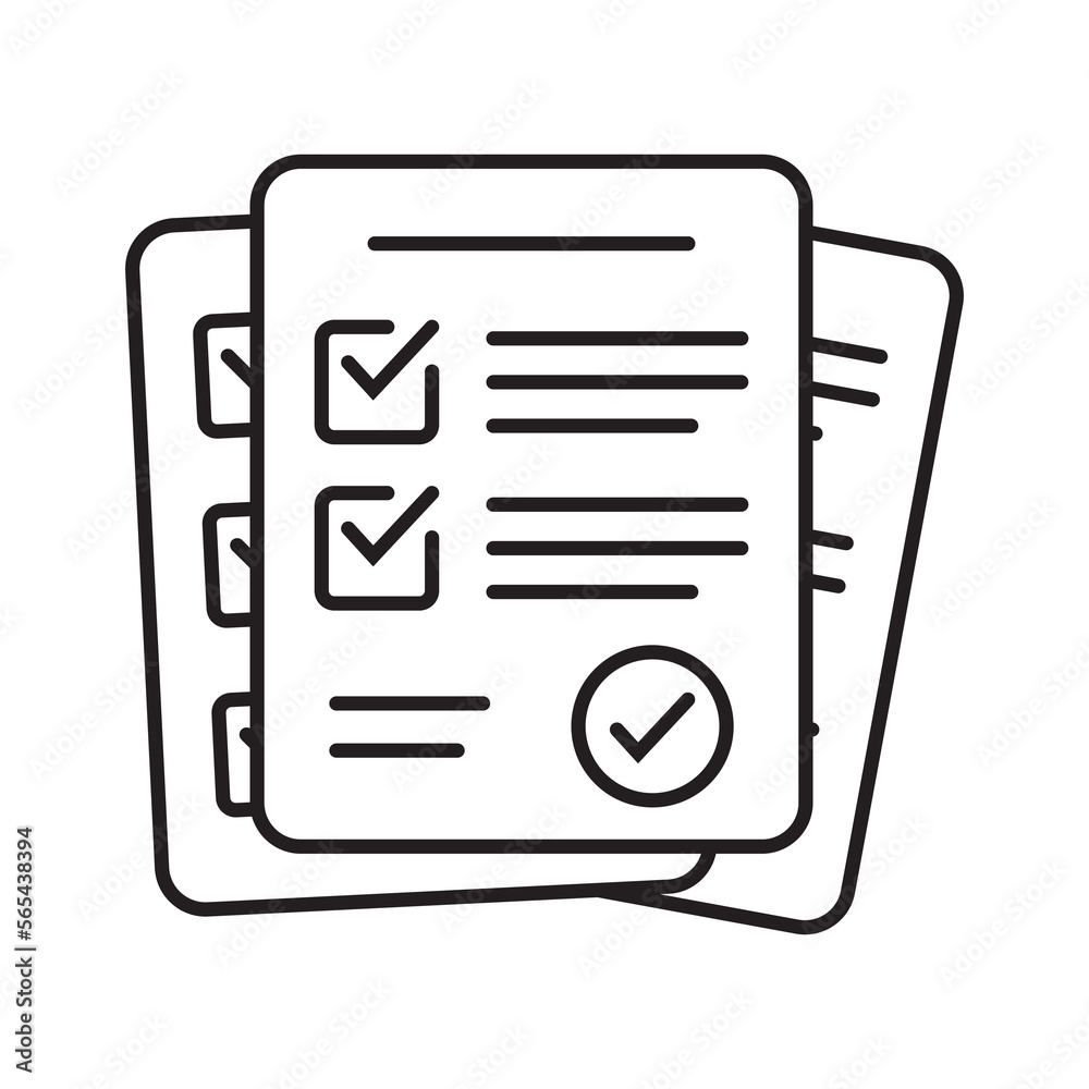 Vetor de Survey icon. Questionnaire checklist form. Brief, survey or ...