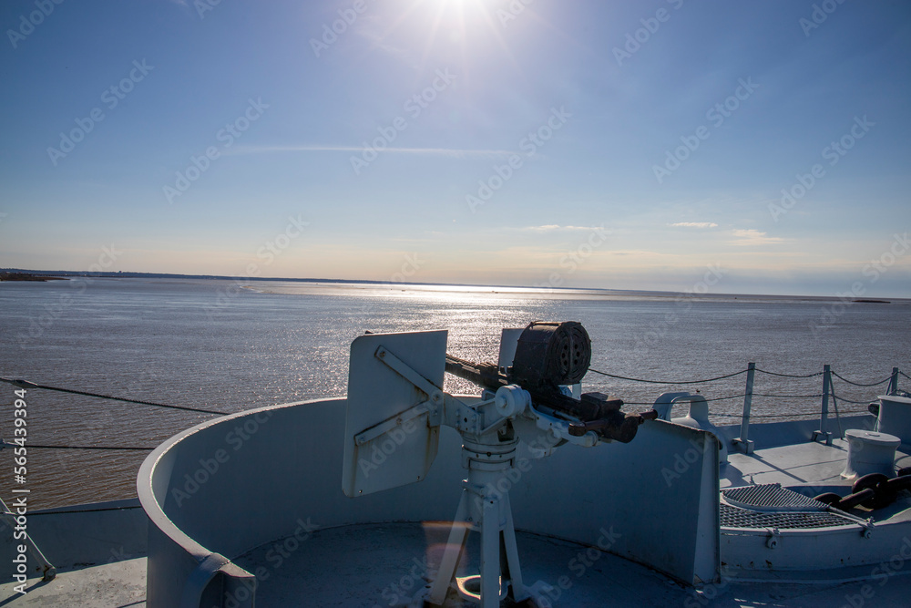A gorgeous sunrise over Mobile Bay from the deck of the USS Alabama ...