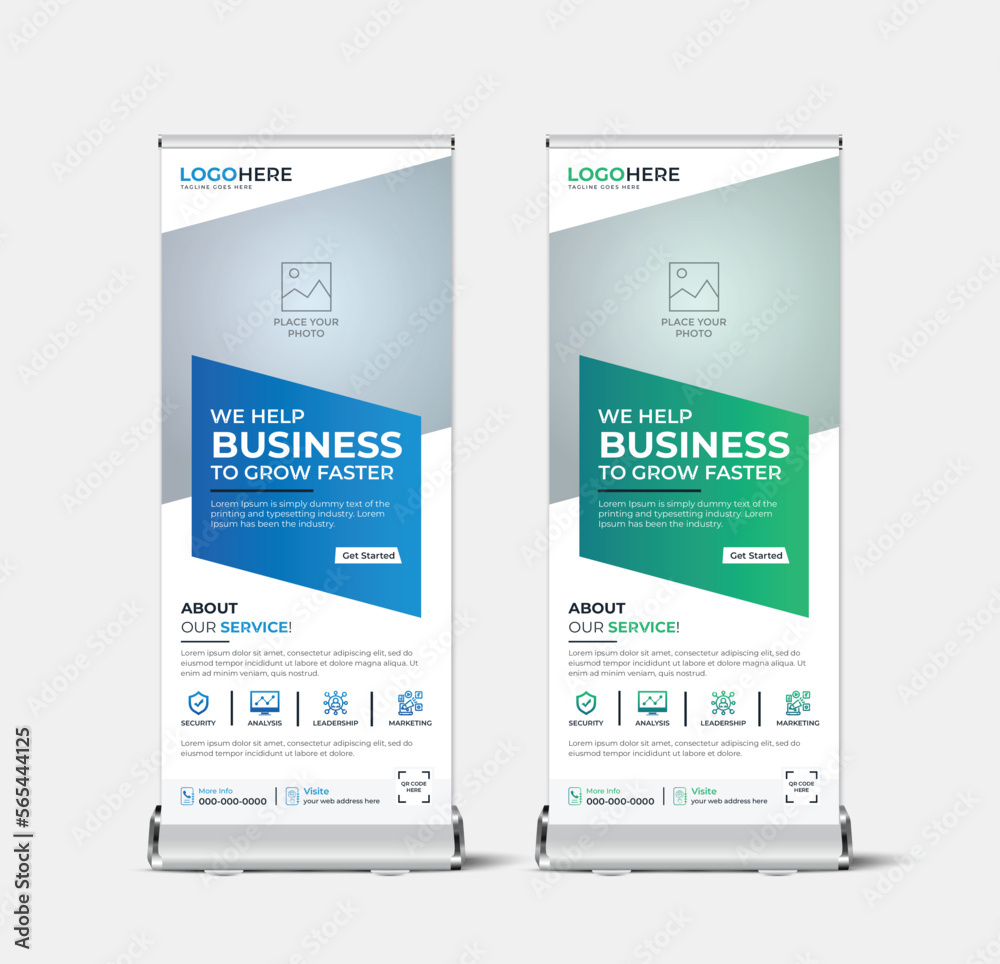 Corporate professional roll up and rack card template design Stock ...