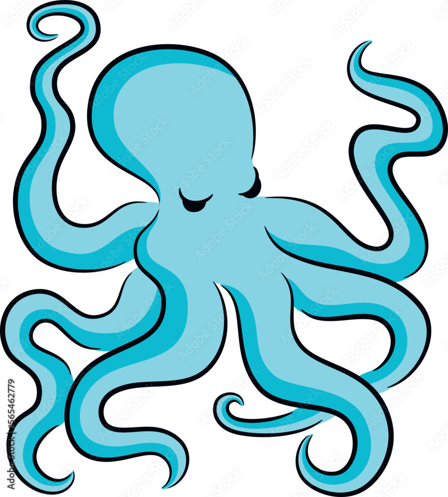 Cartoon illustration of octopus, isolated Stock Vector | Adobe Stock