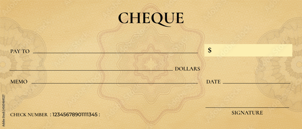 Blank bank cheque template design. Bank check template Stock Vector ...