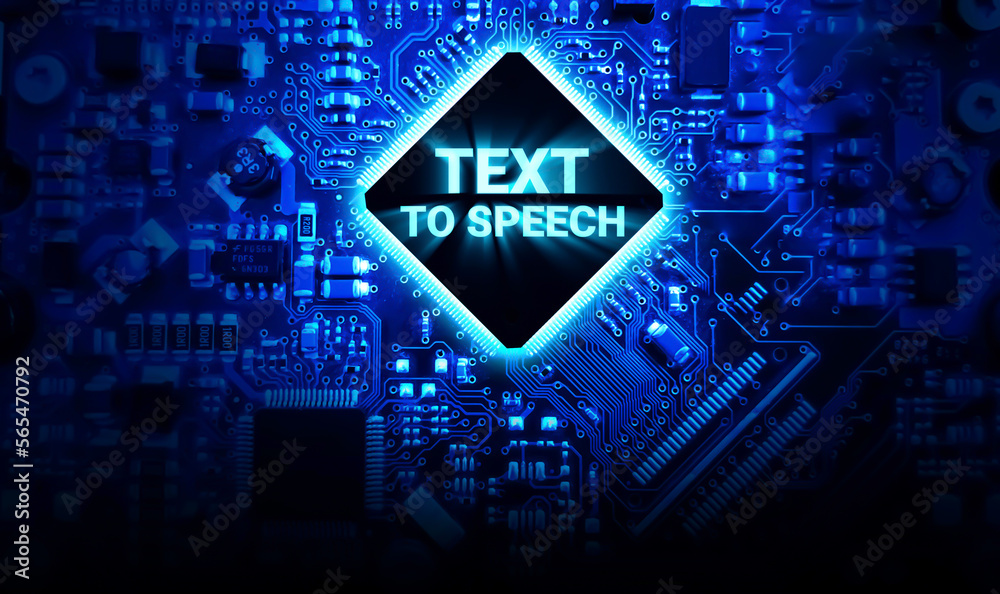 Text to voice and speech concept background with futuristic and ai ...