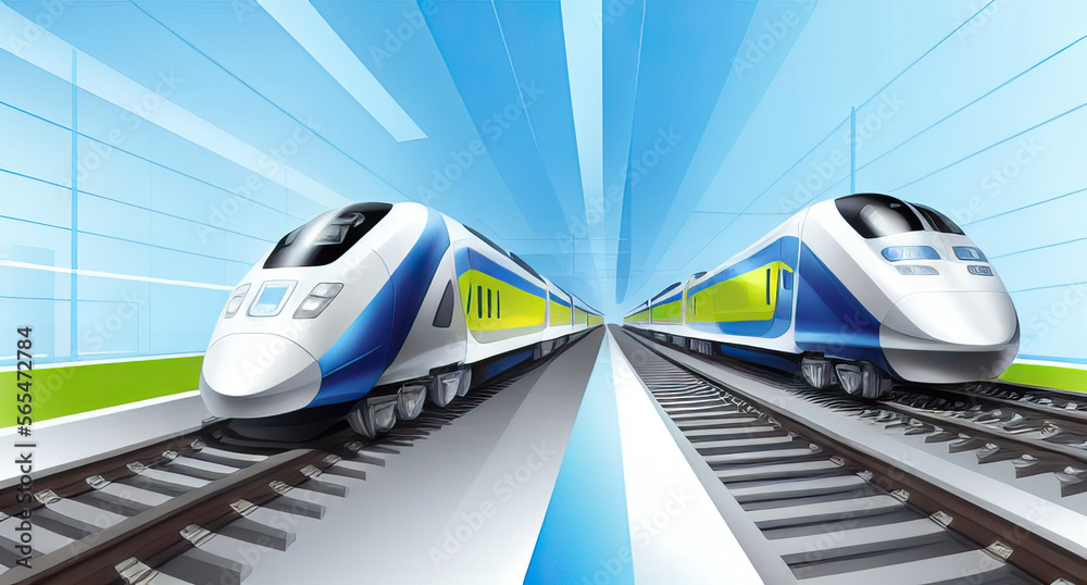 train with tracks vector illustration future concept of innovation ...