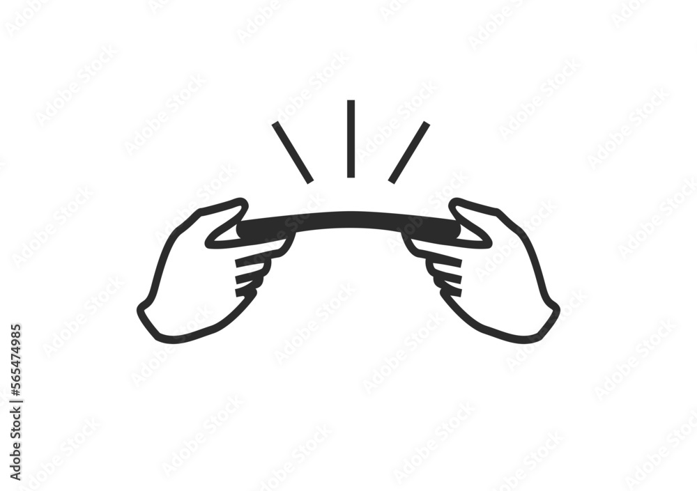 Bending the phone with both hands Stock Vector | Adobe Stock