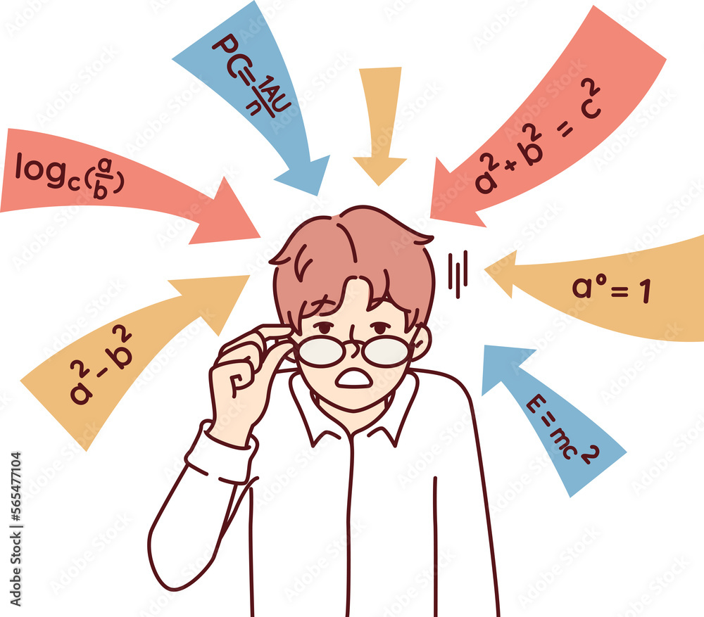 Dumbfounded guy touches glasses after seeing math formulas given in ...