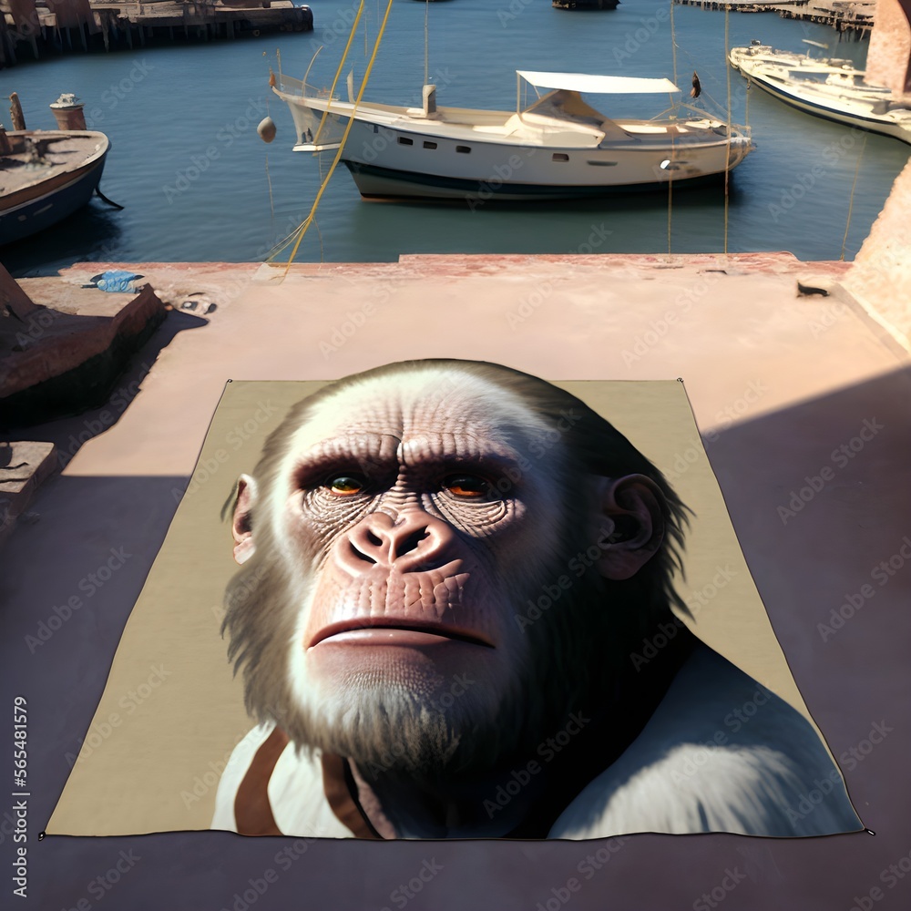 hyper realistic meme style picture of a rug up on a wall with a bored ...