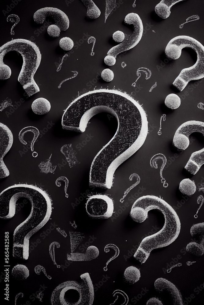 weiße Fragezeichen isoliert auf schwarzen Hintergrund - Generative Ai ...