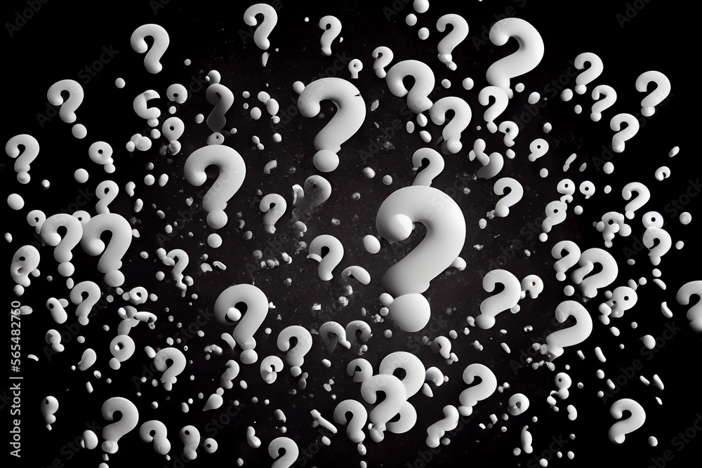 weiße Fragezeichen isoliert auf schwarzen Hintergrund - Generative Ai ...