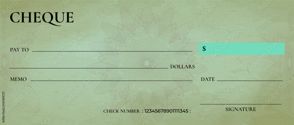 Blank bank cheque template design. Bank check template Stock Vector ...