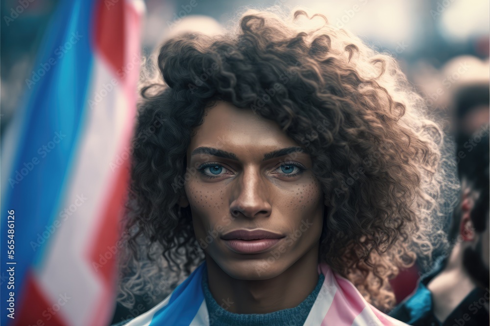 African-American trans woman at a protest in support of transgender ...