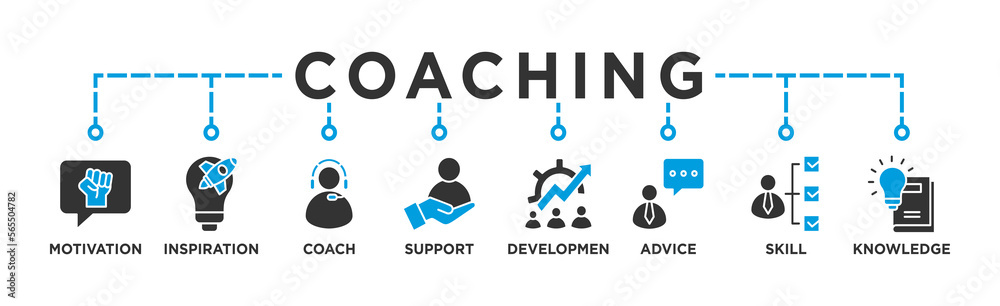 Coaching banner web icon for coaching and success, motivation ...