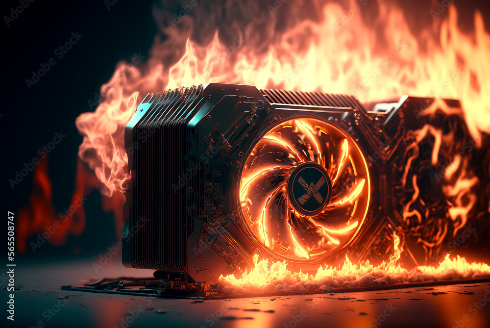 graphic card on fire due to high demand of generative AI generation and ...