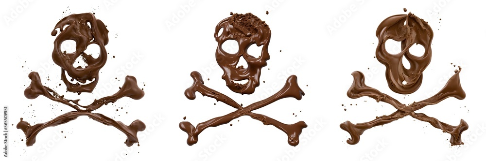 collection of realistic illustrations of toxic chocolate cream in the ...