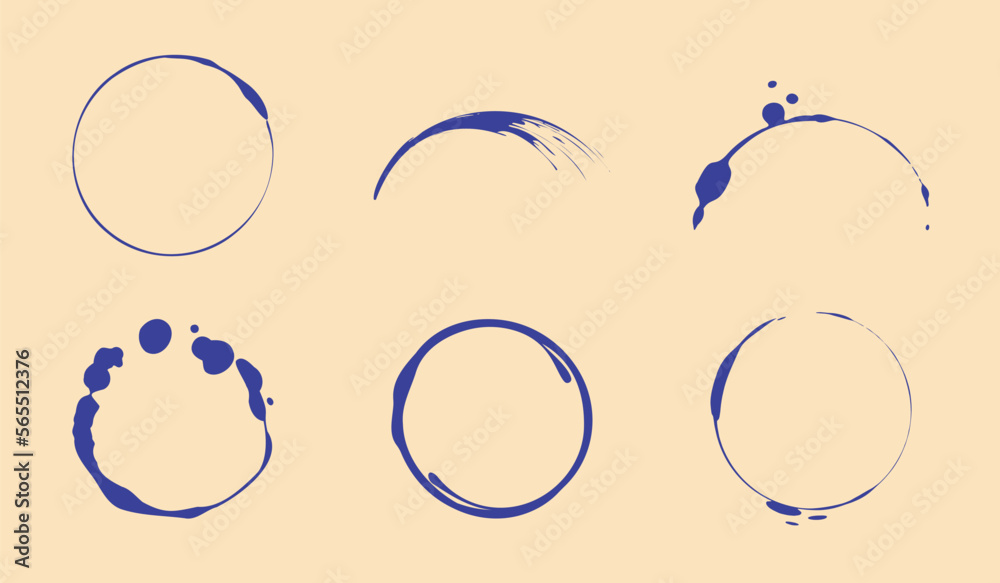 Set of simple vector wine, coffee ring, stains and splashes. Great for ...