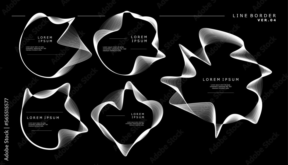 Abstract modern line border design template. Blended line on circle ...