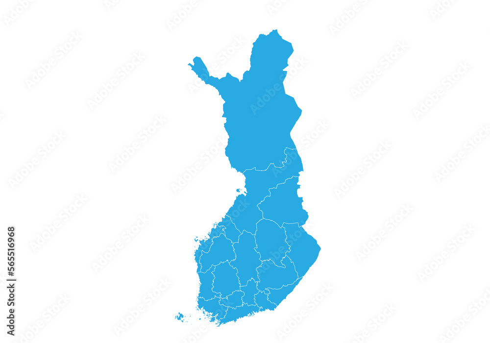 finland map. High detailed blue map of finland on PNG transparent ...