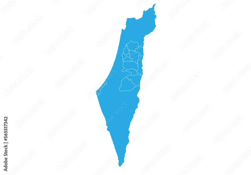 palestine map. High detailed blue map of palestine on PNG transparent ...