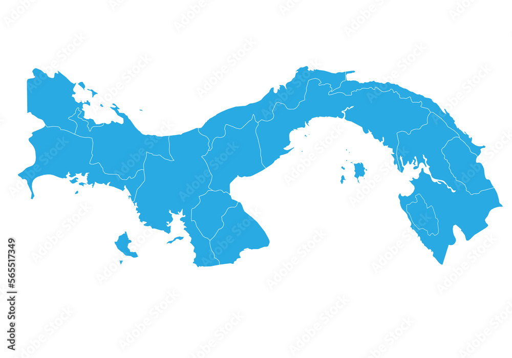 panama map. High detailed blue map of panama on PNG transparent ...