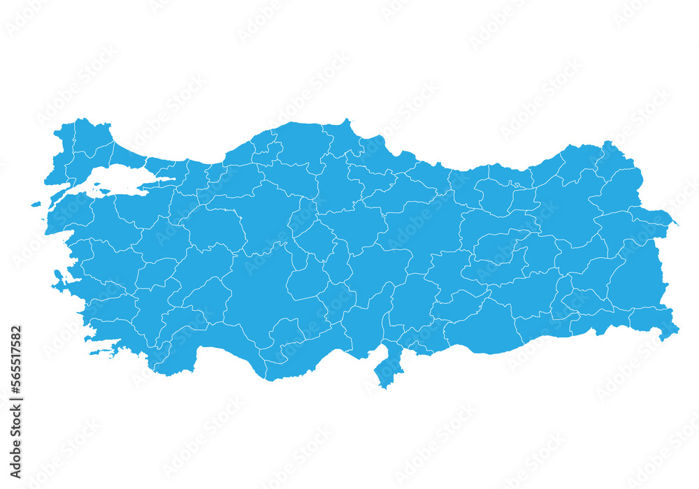 turkey map. High detailed blue map of turkey on PNG transparent ...