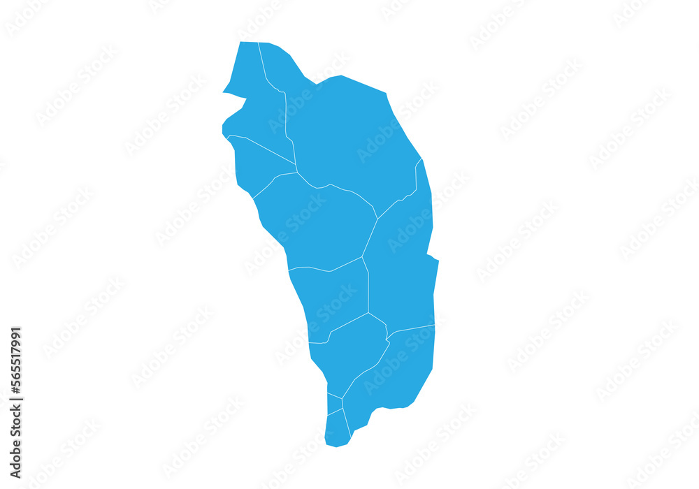 dominica map. High detailed blue map of dominica on PNG transparent ...