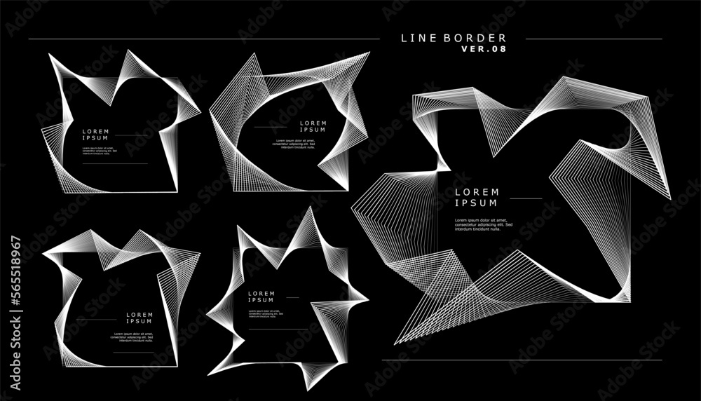 Abstract lines square border design template set Stock Vector | Adobe Stock