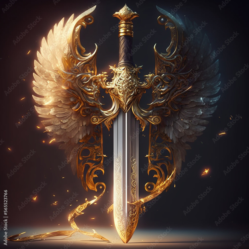 golden angel wings Sword, magical or mythical...A beautiful asset for ...