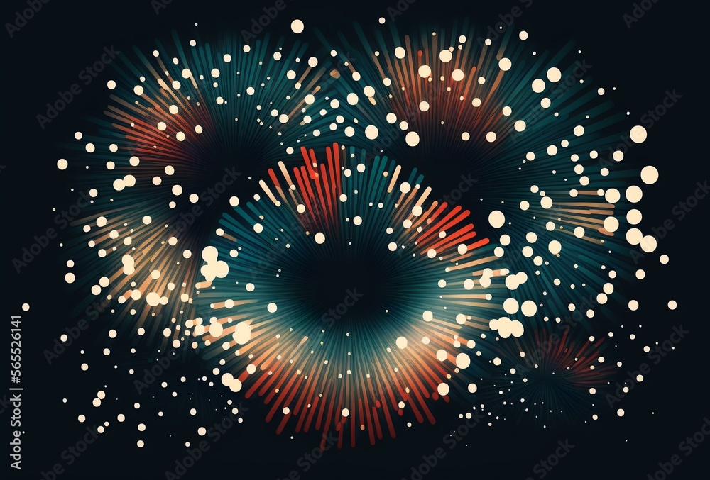 bird's eye view of a fireworks display in the sky, with the bursts ...