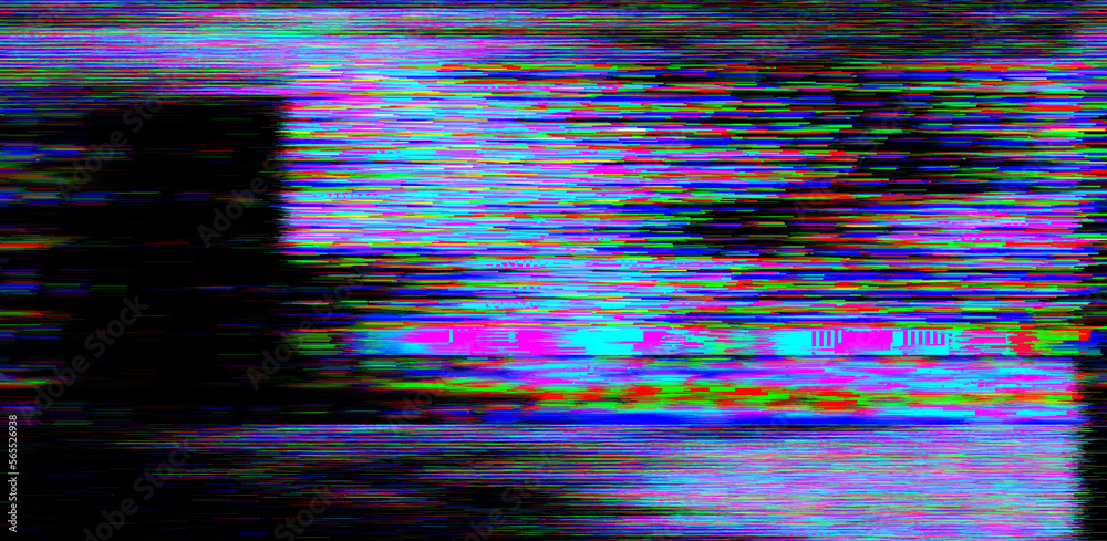 Glitched and distorted TV screen with static pixel noise. Stock ...