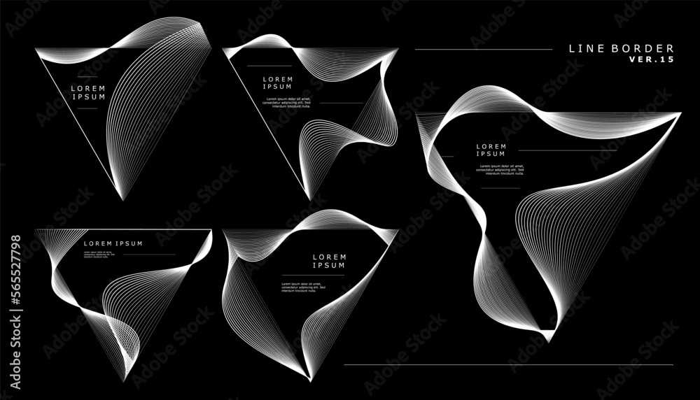Abstract triangle lines border design template. Modern triangle lines ...