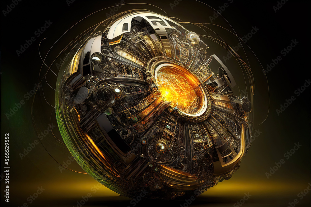 of a hand held nuclear powered time travel device, ai generated 3D ...