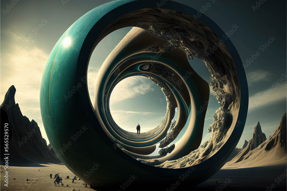 ai generated 3D illustration of an interdimensional gateway ai ...