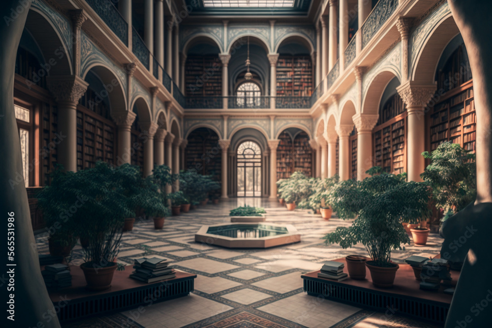 The Islamic library, a symbol of the rich intellectual heritage of ...