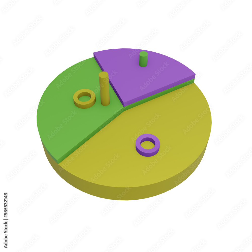 3D pie chart icon with transparent background, perfect for template ...
