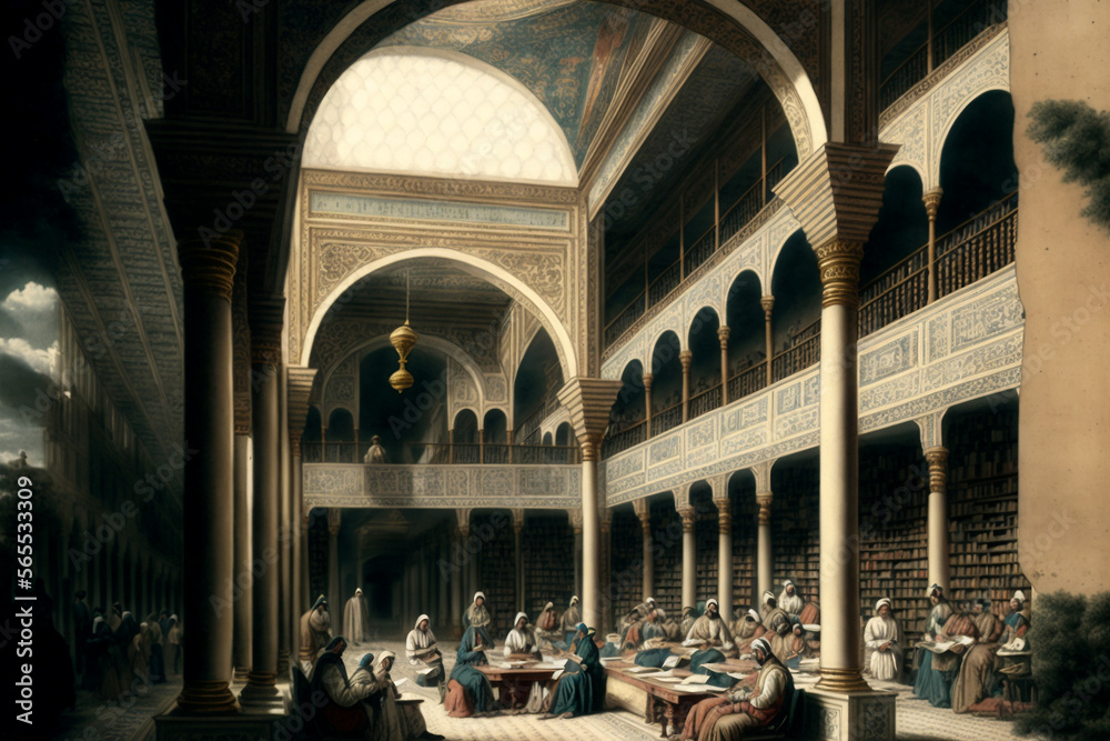 An Islamic library, a visual representation of the impact of Islamic ...