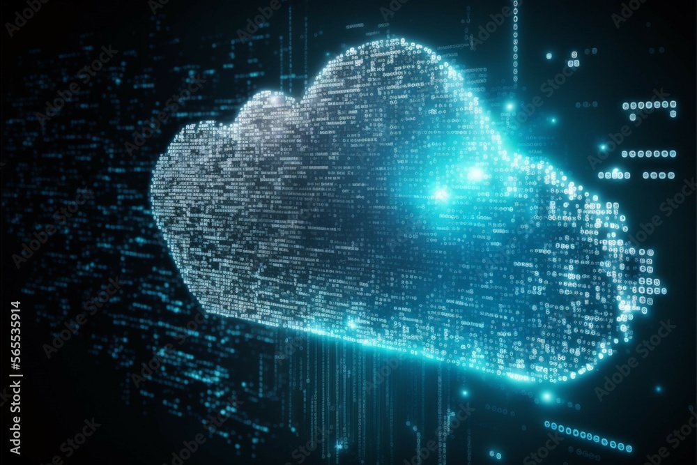 Abstract illustration of Cloud architecture platform. Internet infrastructure concept. Abstract ...