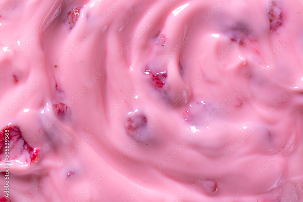 Texture Macro Strawberry Yogurt,Texture of ice cream with strawberries ...