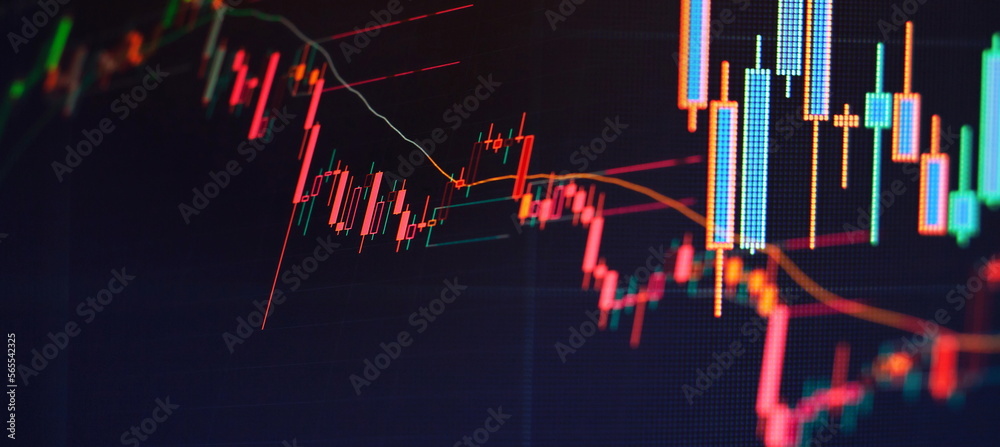 Technical analysis on the monitor of a computer. Fundamental and ...