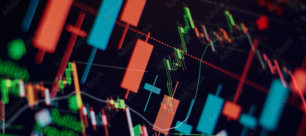 Technical analysis on the monitor of a computer. Fundamental and ...