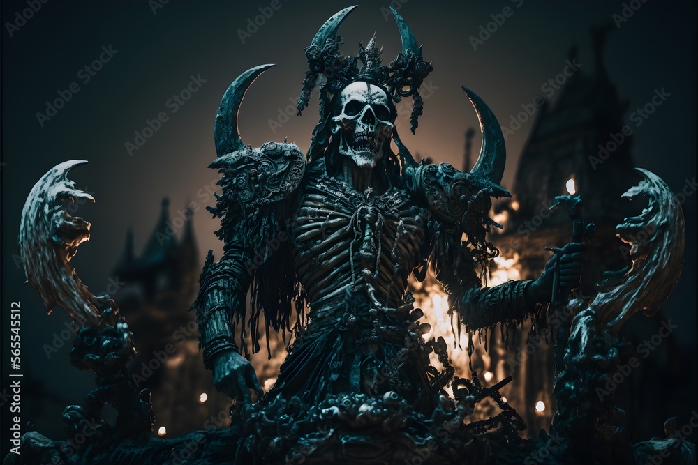 gigantic undead dark souls boss made out of skulls and bone in a ...