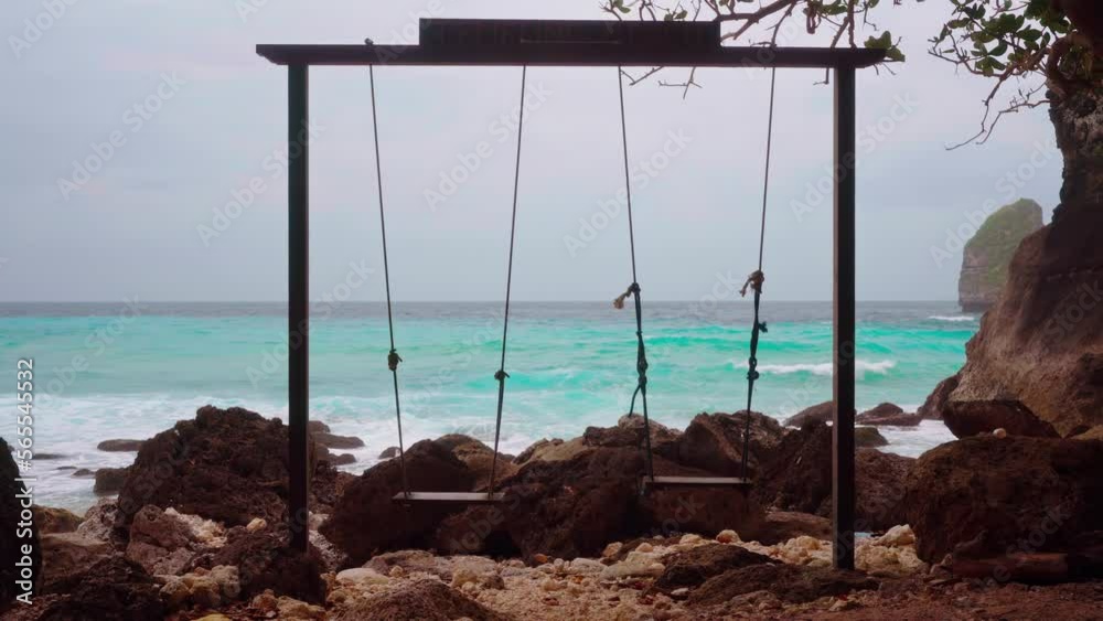 Foggy landscape coastline Tembeling Beach and Forest with scenery ...