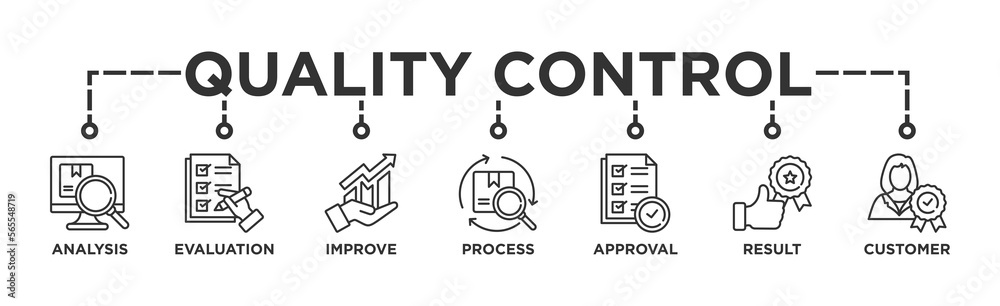 Quality control banner web icon vector illustration concept for product ...