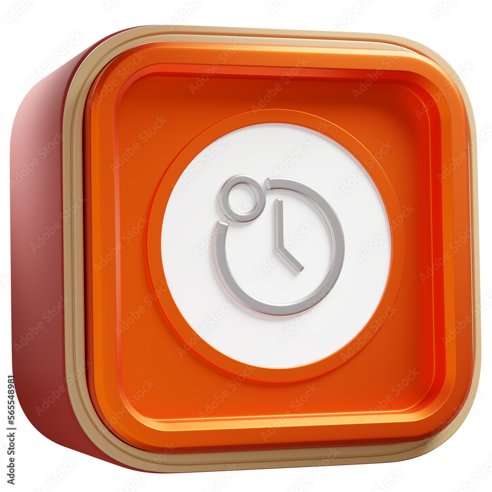 icono 3d con perspectiva reloj con notificación Stock Illustration ...