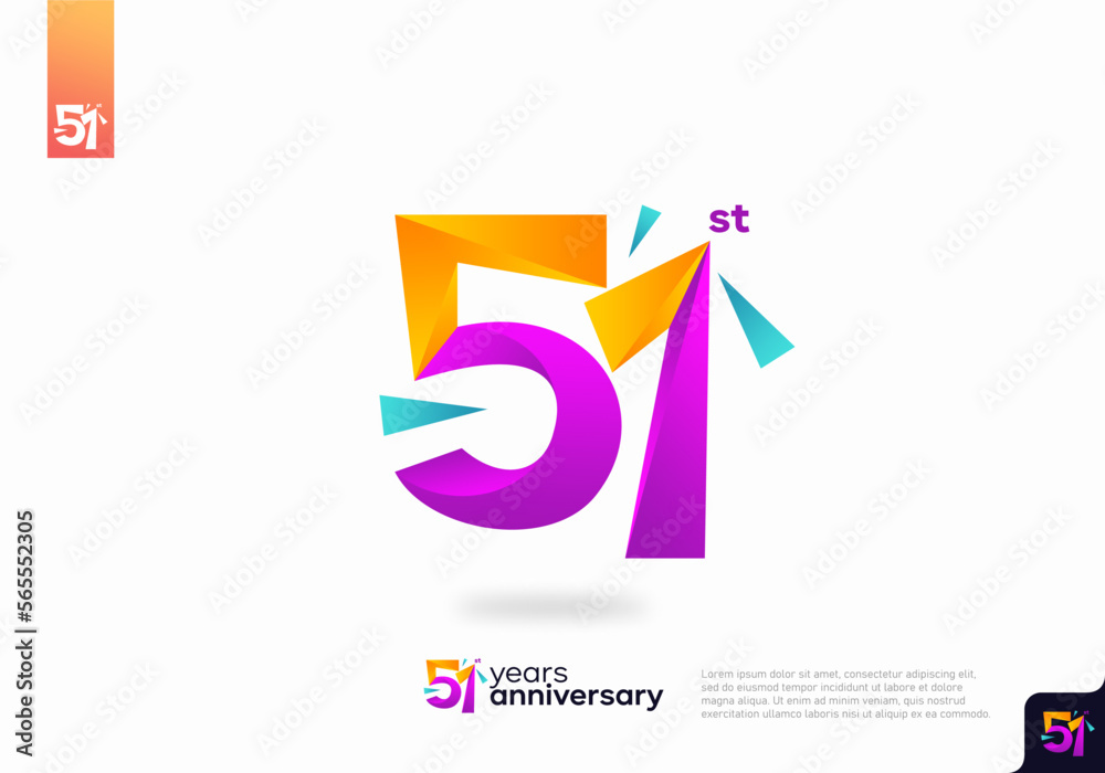 Number 51 logo icon design, 51st birthday logo number, anniversary 51 ...