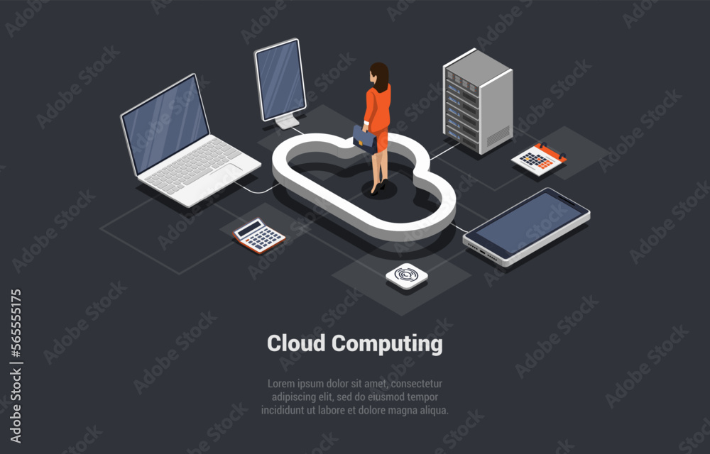 Cloud Computing Computing Services Delivery Including Servers Storage Databases Connection