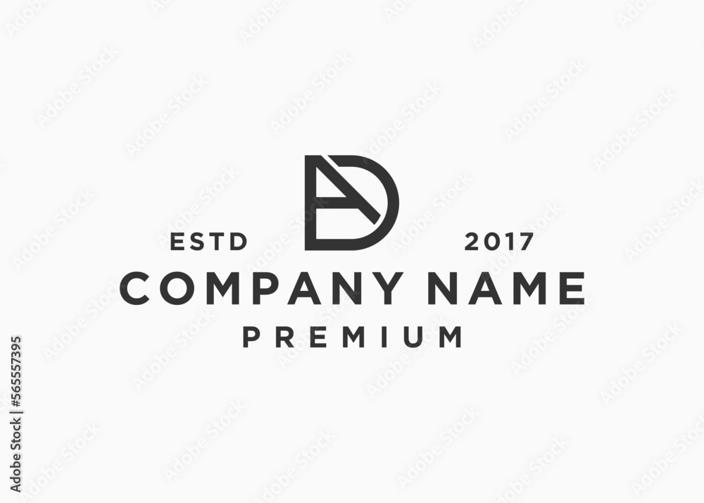 letter da logo design vector illustration template Stock Vector | Adobe ...