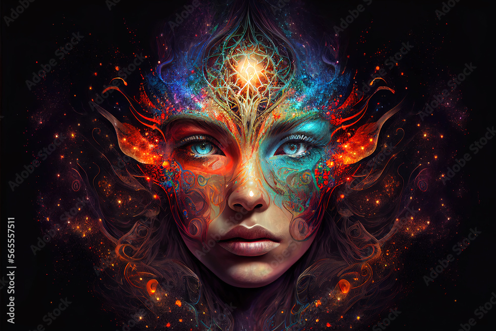 fictional person, ai generated illustration of An infinite being of ...